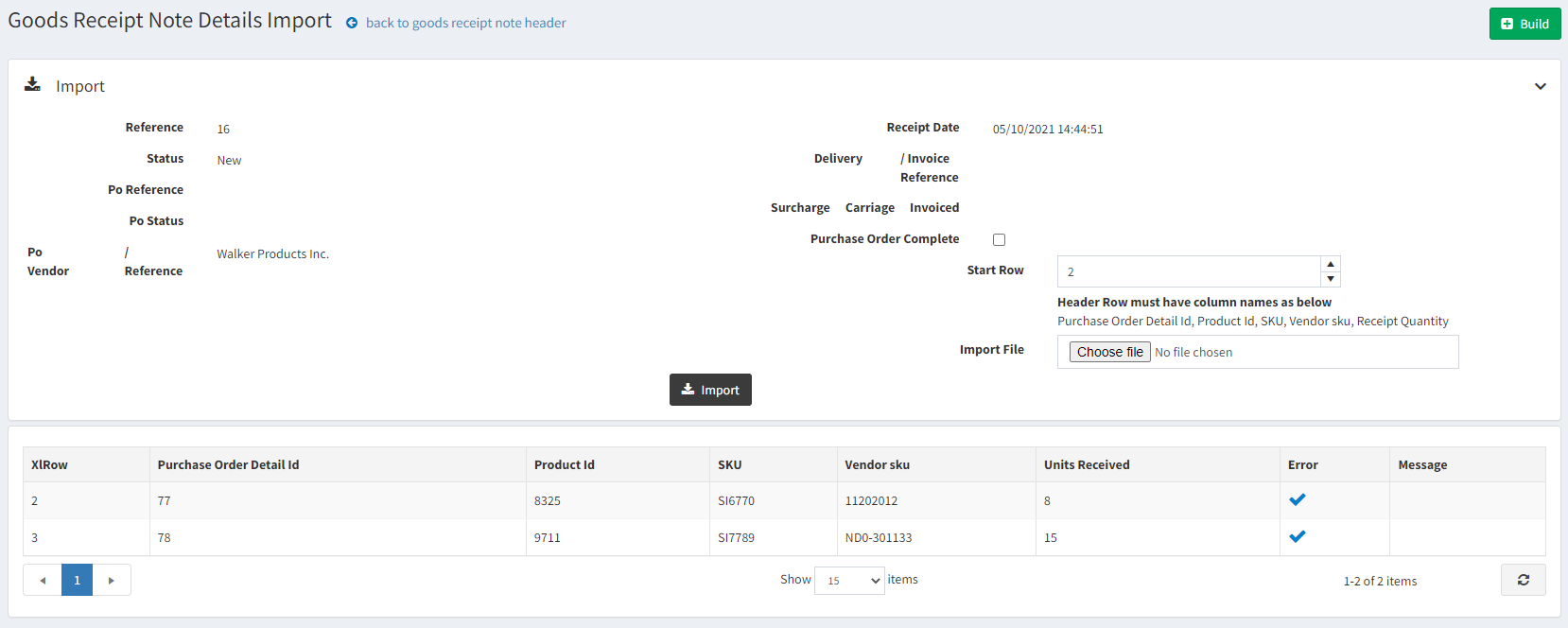 Importing a Goods Receipt Note (GRN) – iBridge Solutions BOB2 WiKi