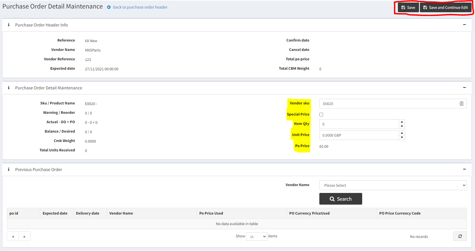 Creating a Purchase Order – iBridge Solutions BOB2 WiKi